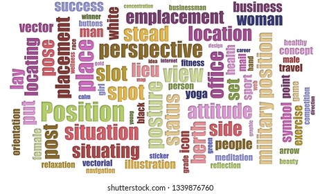 Position Wordcloud Jumbled On White Background Stock Illustration ...
