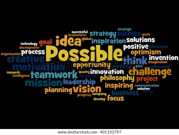Possible Word Cloud Concept On Black Stock Illustration 401333797 ...
