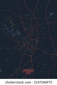 Poster Austin Texas Maproad Map Illustration Stock Illustration ...