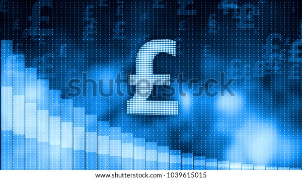 Pound Falling Descending Graph Background World Stock Illustration ...