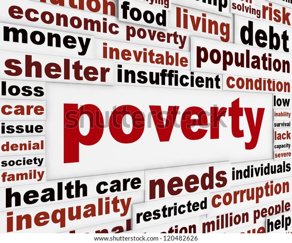 Poverty Warning Message Concept Most Common: ilustrações stock ...
