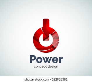 Power Button Logo Template Abstract Geometric Stock Illustration 522928381