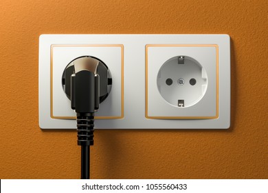 Power Plug Into Electrical Socket 3d Stock Illustration 1055560433 ...