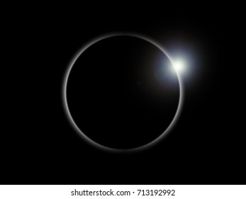 Powerful Solar Eclipse Deep Space Stock Illustration 713192992 ...