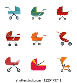 Pram Icon Set Flat Set 9 Stock Illustration 1220473741 | Shutterstock