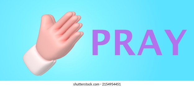 Pray Hand 3d Render On Banner Stock Illustration 2154954451 | Shutterstock