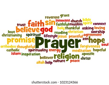 Prayer Word Cloud Concept On White Stock Illustration 1023124366 ...