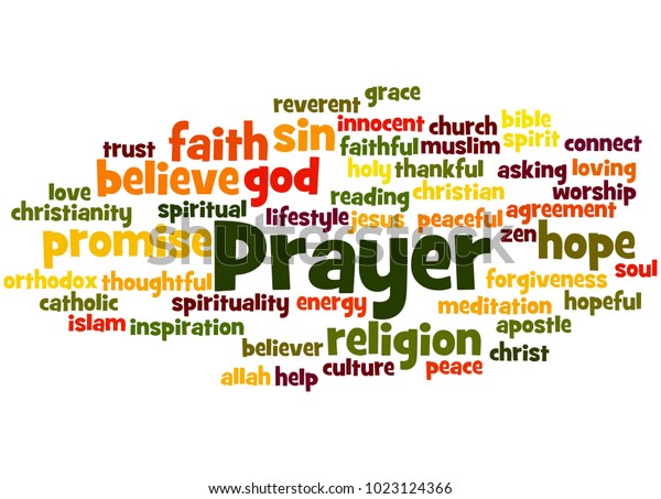 Prayer Word Cloud Concept On White Stock Illustration 1023124366 ...