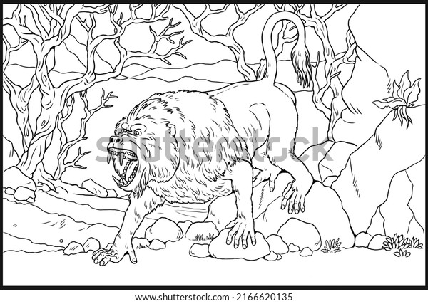 Prehistoric Primates Dinopithecus Monster Baboon Ancestors: ภาพประกอบ ...