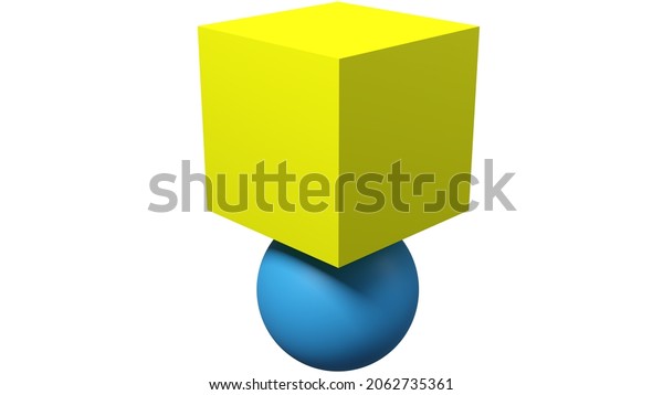 Preposition Ball Below Box 3d Rendering Stock Illustration 2062735361 ...