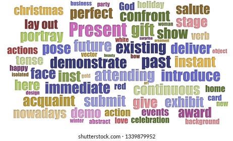 Present Word Cloud Aligned Isolated Stock Illustration 1339879952 ...