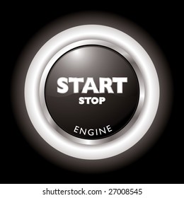 Press Start Stop Engine Black White Stock Illustration 27008545 ...