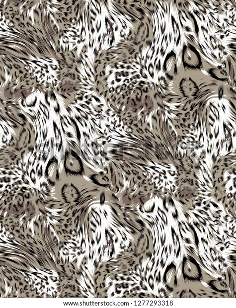 Printable Abstract Raster Tiger Texture Background 库存插图 1277293318 ...