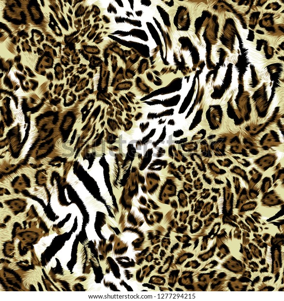 Printable Abstract Raster Tiger Texture Background: ilustrações stock ...
