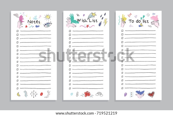 Printable Checklist Doodle Design Planner Organization Stock ...