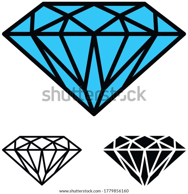 icône diamant imprimable et modifiable : illustration de stock ...