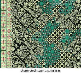 Printable High Resolution Border Design Floral Stock Illustration ...