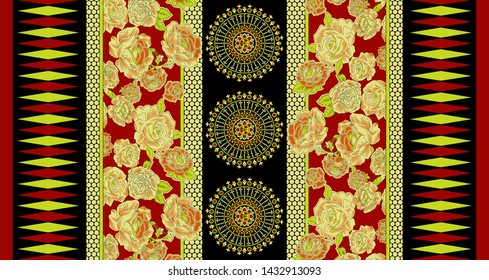 Printable High Resolution Border Design Floral 스톡 일러스트 1432913093 ...