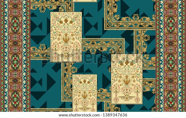 Printable High Resolution Border Design Floral 스톡 일러스트 1389347636 ...