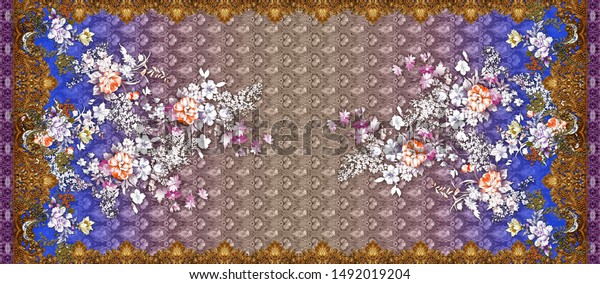 Printable High Resolution Ornament Border Design: стоковая иллюстрация ...