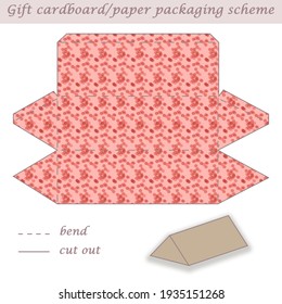 Printable Packaging Wrapping Scheme Box Gifts Stock Illustration ...