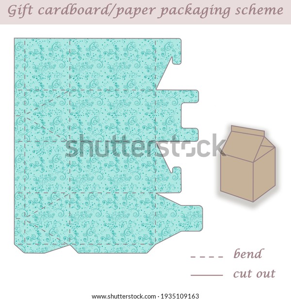 Printable Packaging Wrapping Scheme Box Gifts Stock Illustration ...