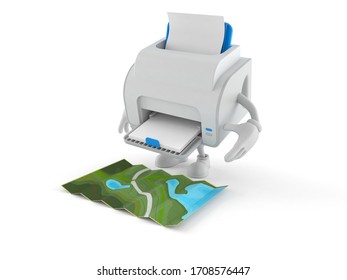 Printer Character Looking Map Isolated On Stock Illustration 1708576447 ...
