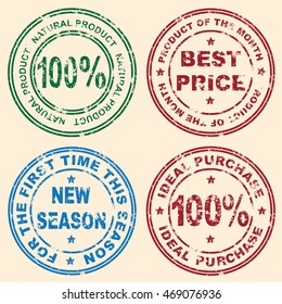 Printing Impression Different Versions Mark Stock Illustration ...