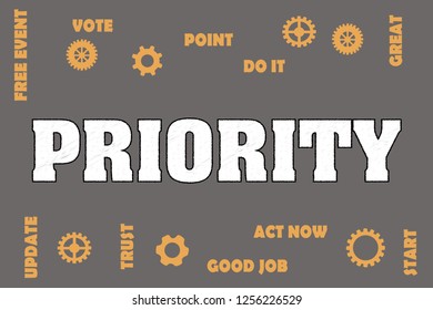 Priority Words Tags Cloud Gears Stock Illustration 1256226529 ...