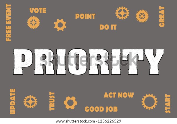 Priority Words Tags Cloud Gears Stock Illustration 1256226529 ...