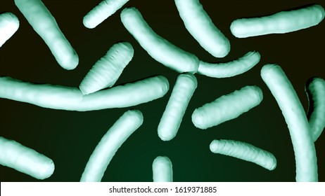 Probiotic Lactobacilli Under Microscope Scientific 3d: ilustrações ...