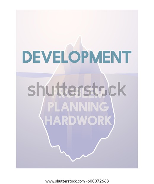 Problem Planning Hard Work Achievement Iceberg Stock Illustration ...