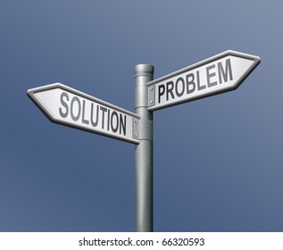 Problem Solution Road Sign Blue Background Stock Illustration 66320593 ...