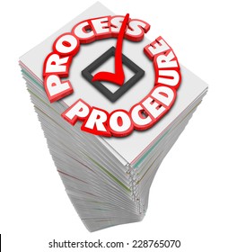 Process Procedure Words Around Checkmark On Stock Illustration ...