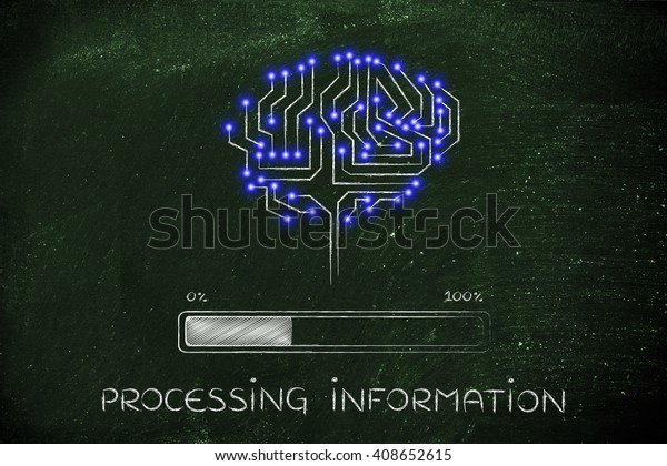 Processing Information Electronic Circuit Brain Elaborating Stock ...
