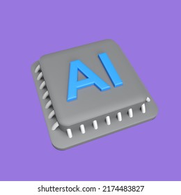 Processor 3d Icon Model Cartoon Style Stock Illustration 2174483827 ...