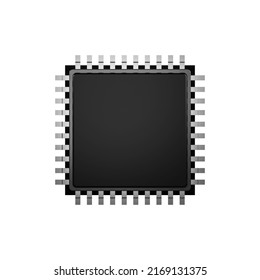 Processor Chip Isolated On White Background Stock Illustration ...