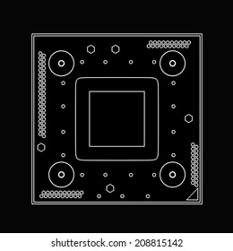 Ilustrasi Stok Processor Unit Cpu Black Cartoon Illustration 208815142 ...