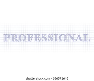 Professional Word Technical Drawing On Graph Stock Illustration ...