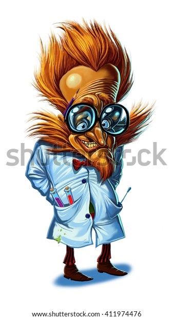 Professor Cartoon Character Stockillustration 411974476