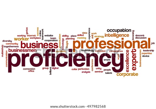 Proficiency Word Cloud Concept Stock Illustration 497982568