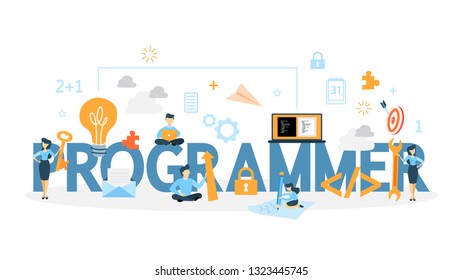 Programmer Concept Illustration Idea Software Developer Stock Vector ...