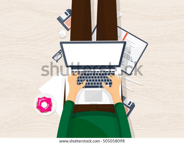 Programming Coding Backgroundflat Designprogram Source Codesoftware Stock Illustration 505058098