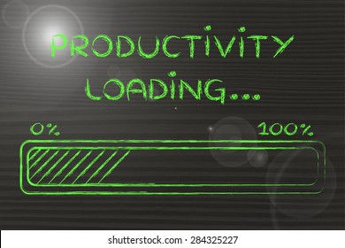 Progress Bar Funny Design Concept Productivity Stock Illustration ...
