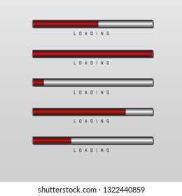 Progress Bar Loading Red Color On Stock Illustration 1322440859