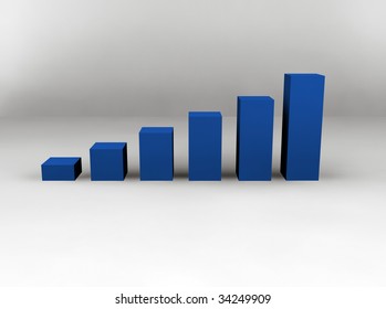 Progress Chart 3d Rising Blue Graph Stock Illustration 34249909 ...