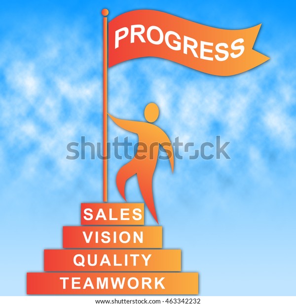 Progress Flag Meaning Progression Headway Forward Stock Illustration ...