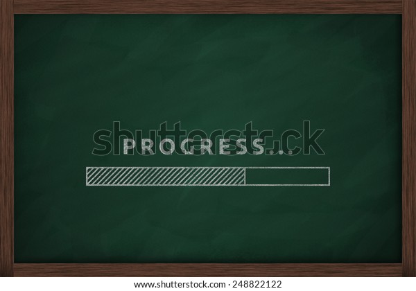 Progress Writed On Blackboard Drawing Progress Stock Illustration ...