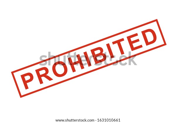 Prohibited Stamp White Background Vector Image Stock Illustration ...