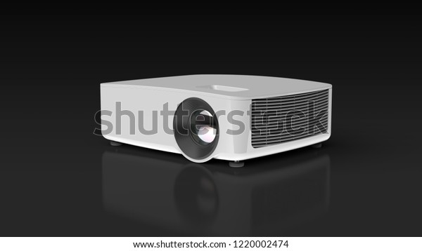 Projector Black Background 3d Rendering Stock Illustration 1220002474 ...